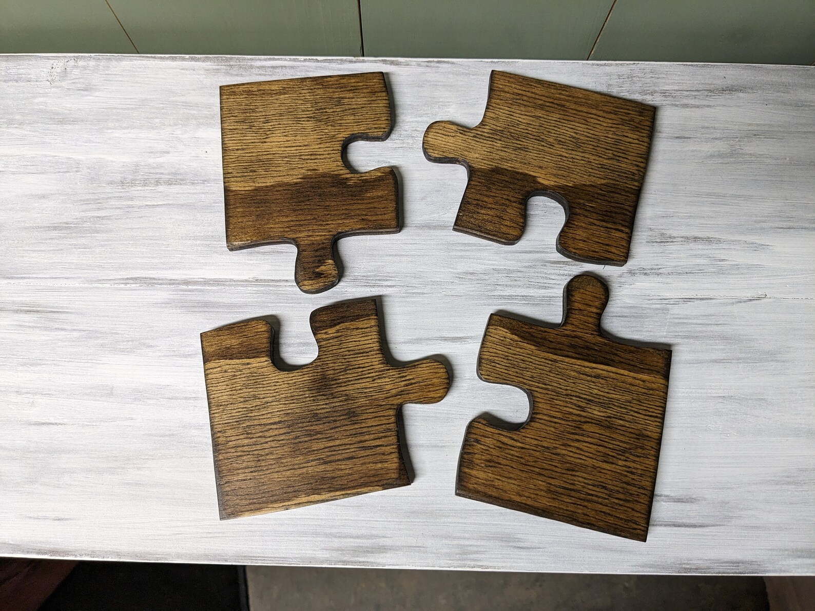 Wooden Puzzle Piece Coasters - Etsy
