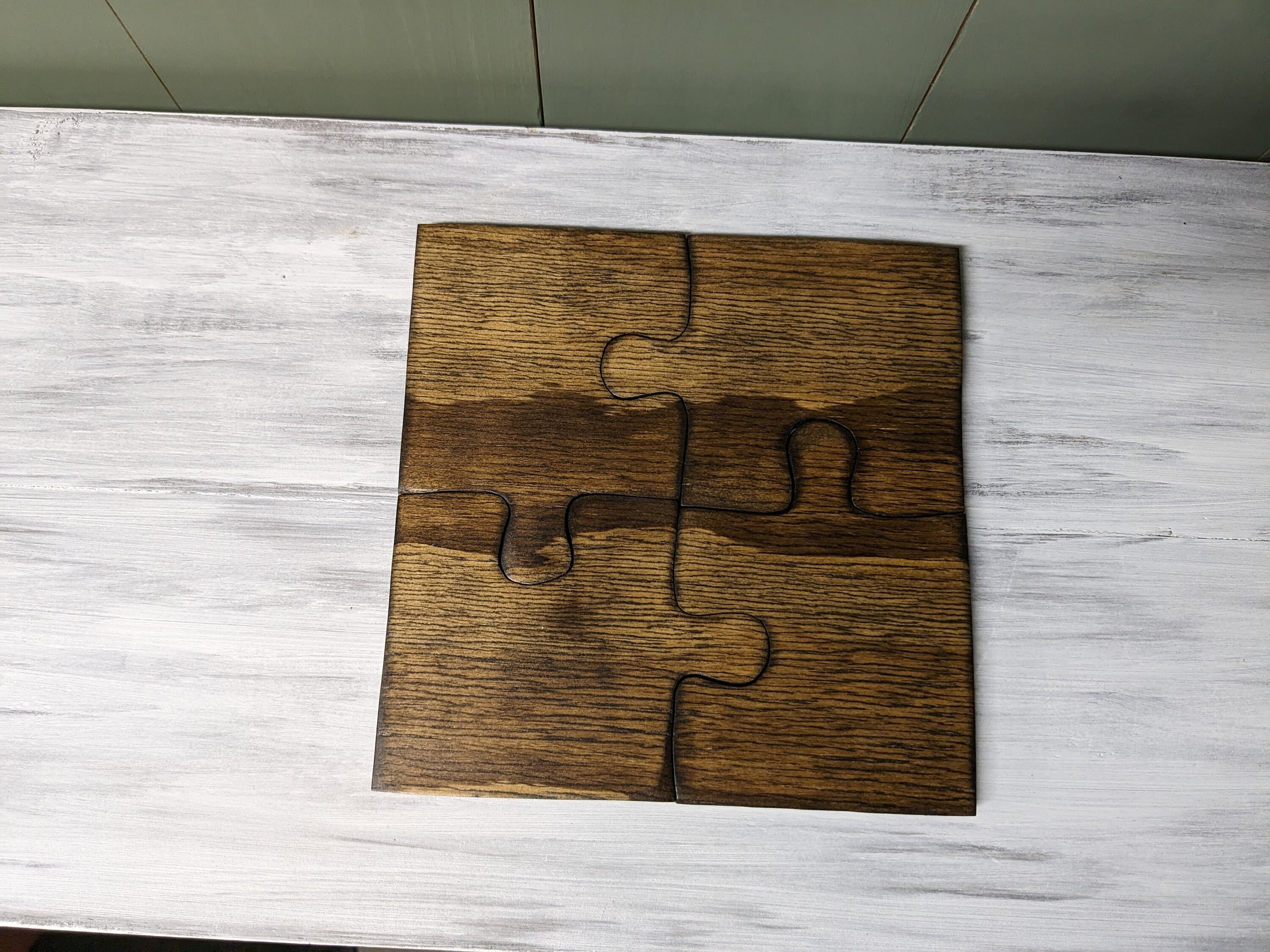 Wooden Puzzle Piece Coasters - Etsy