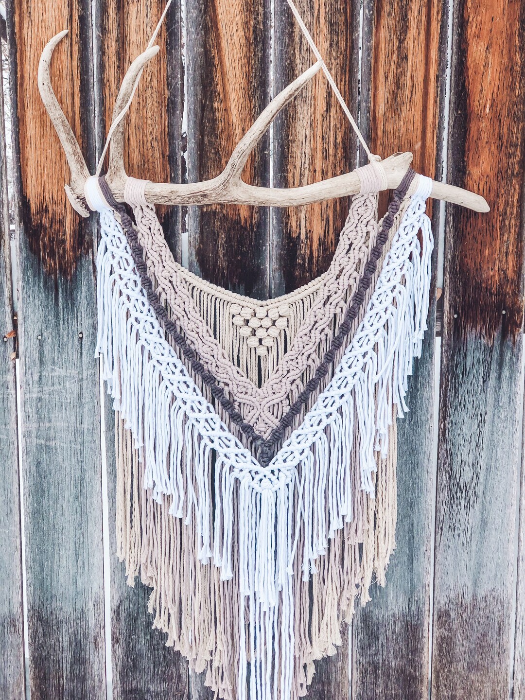 Naturally Shed Elk Antler Macrame Wall Hanging - Etsy