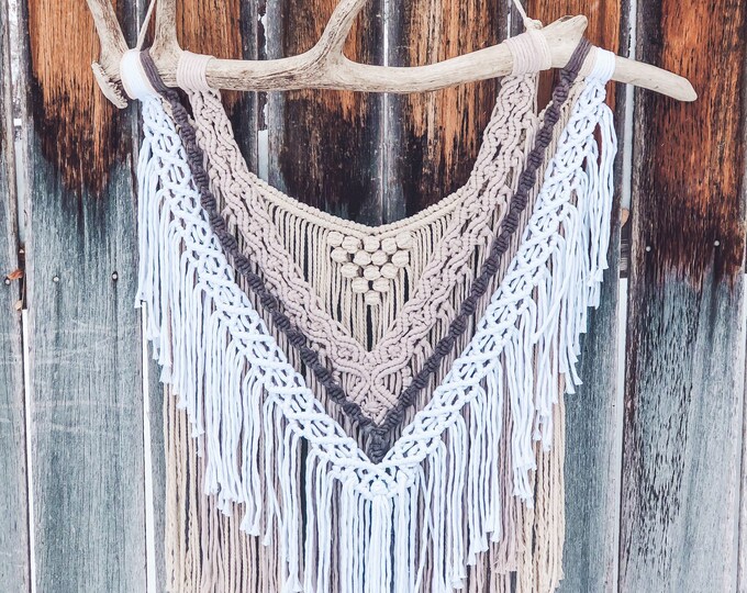Naturally Shed Elk Antler Macrame Wall Hanging - Etsy