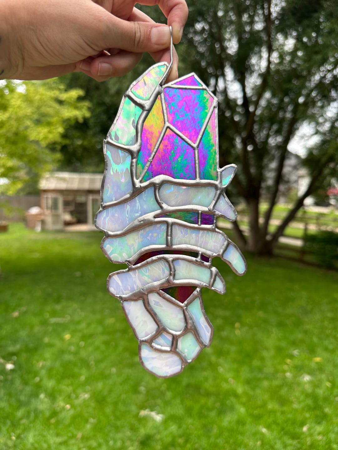 Skeleton Hand Holding Giant Ruby Stained Glass/ Anatomical Art/ Ruby ...