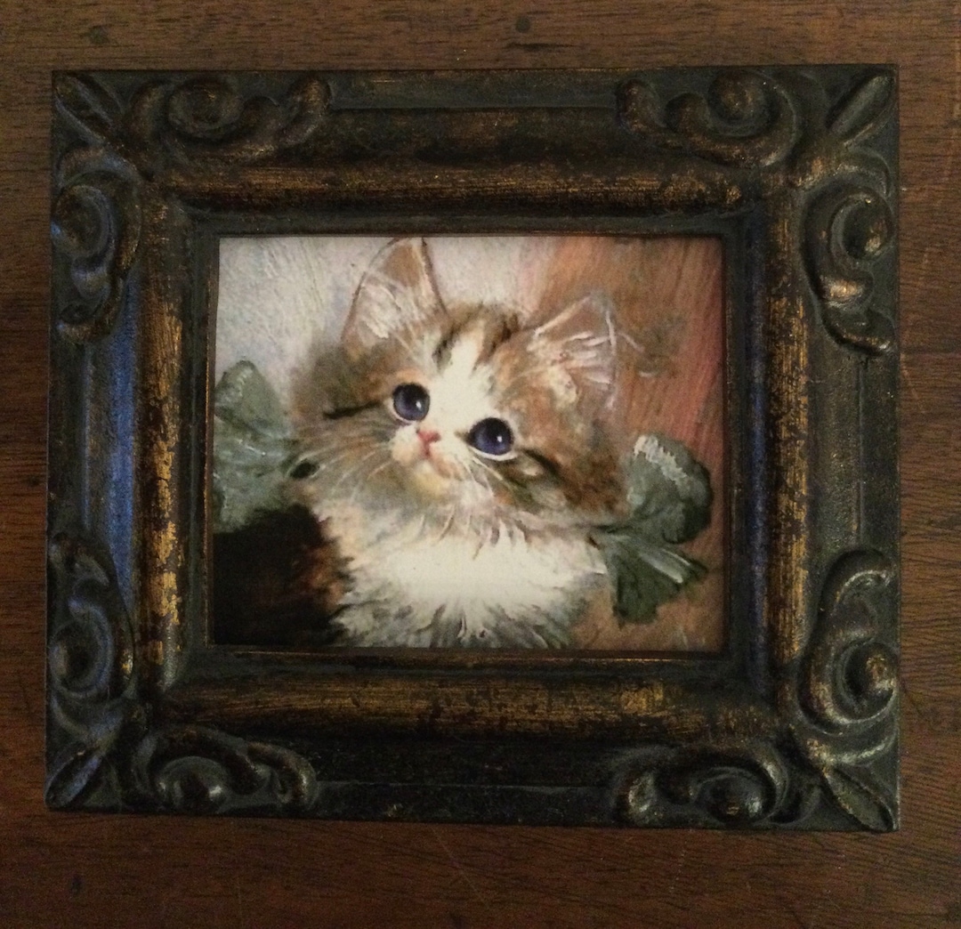 HAND PAINTED MINIATURE on a Canvas Print of “baby Blue Eyes” Kitten. - Etsy