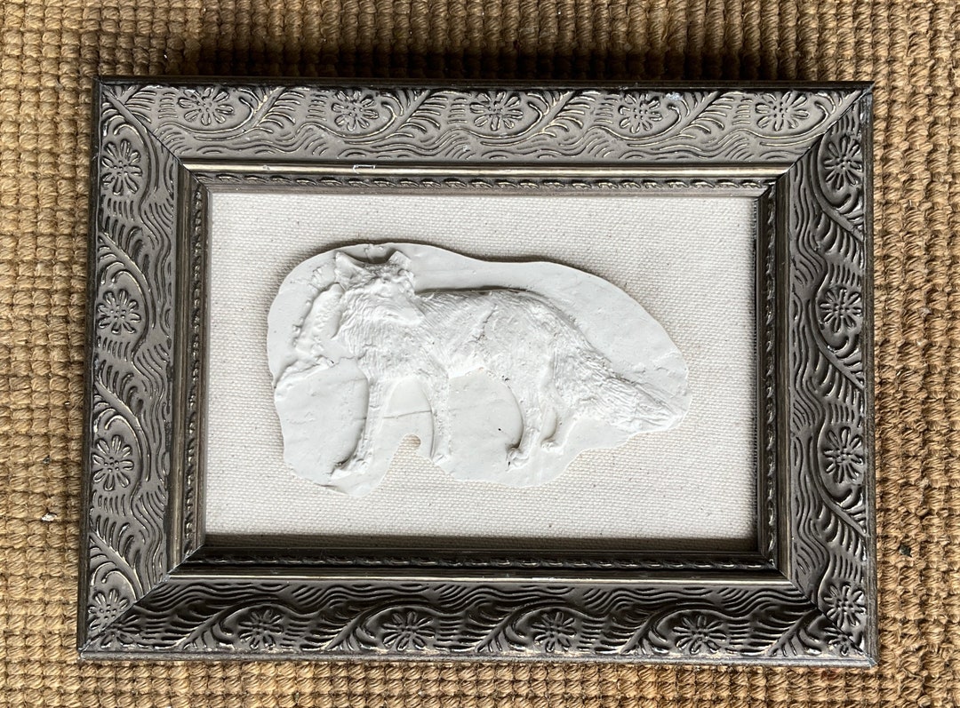 HAND CRAFTED Plaster Relief of FOX/ Intaglio Relief - Etsy