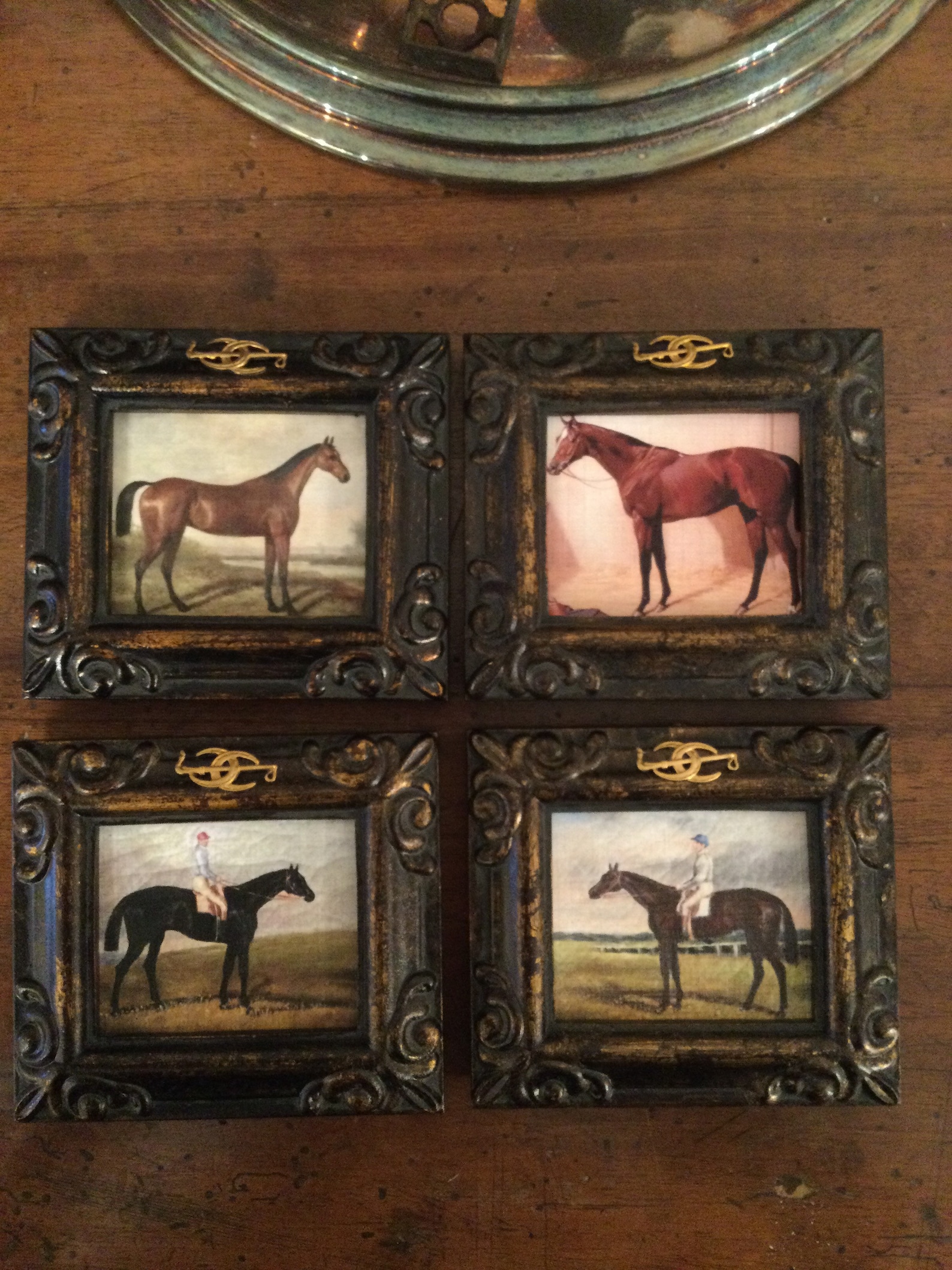 Pair of HAND PAINTED MINIATURES on Prints of Horse and Rider. - Etsy