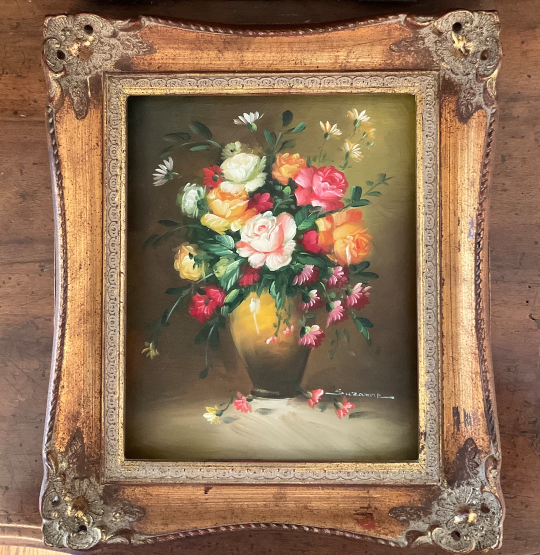 SIGNED ORIGINAL 8x10 OIL on Canvas of Flowers - Etsy