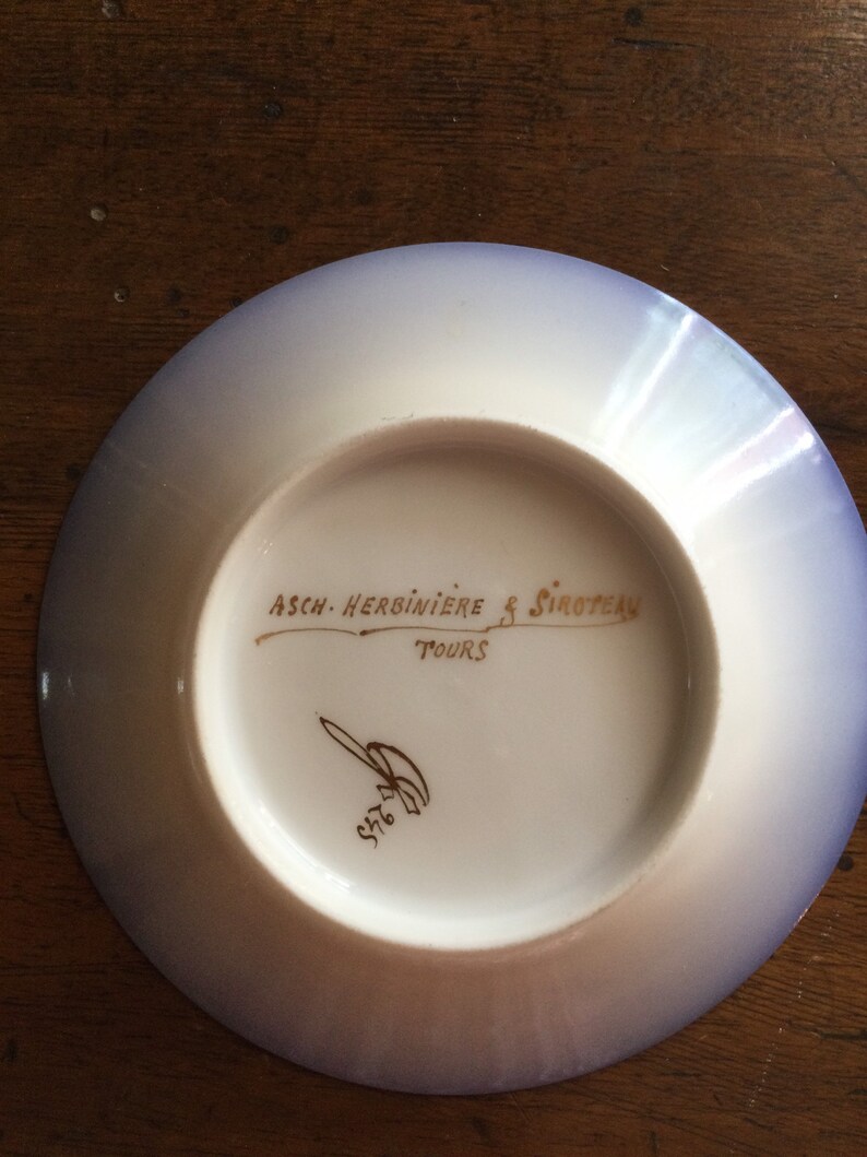 RARE and Signed ASCH Herbiniere / Siroteau Tours Demitasse Cup/saucer ...
