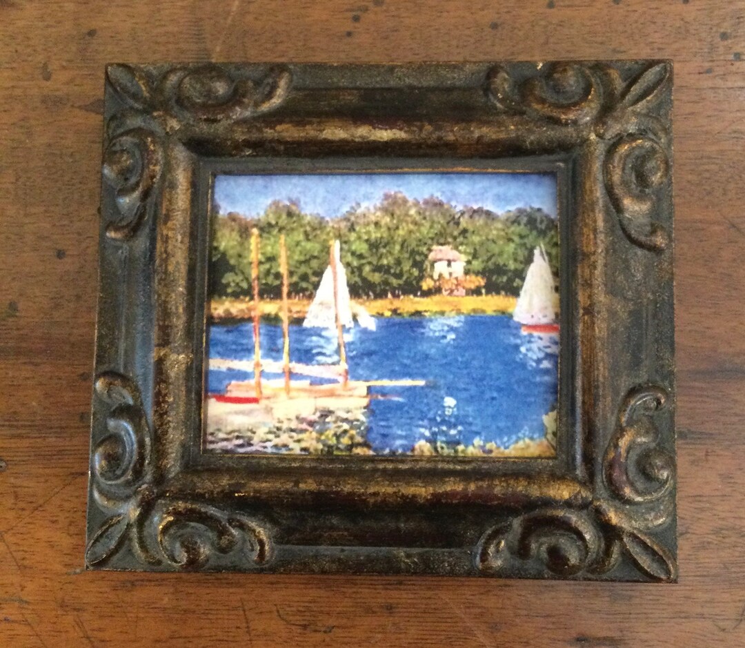 HAND PAINTED MINIATURE on a Canvas Print of Sail Boats - Etsy