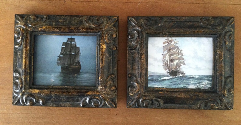 HAND PAINTED MINIATURE on a Canvas Print of Ship - Etsy