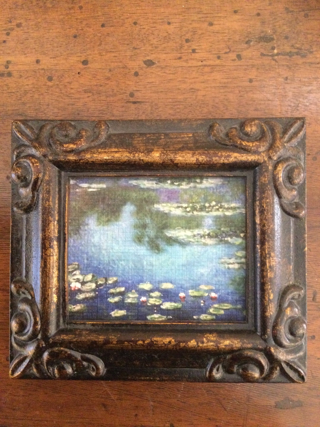HAND PAINTED MINIATURE on a Canvas Print of Monet S Water - Etsy