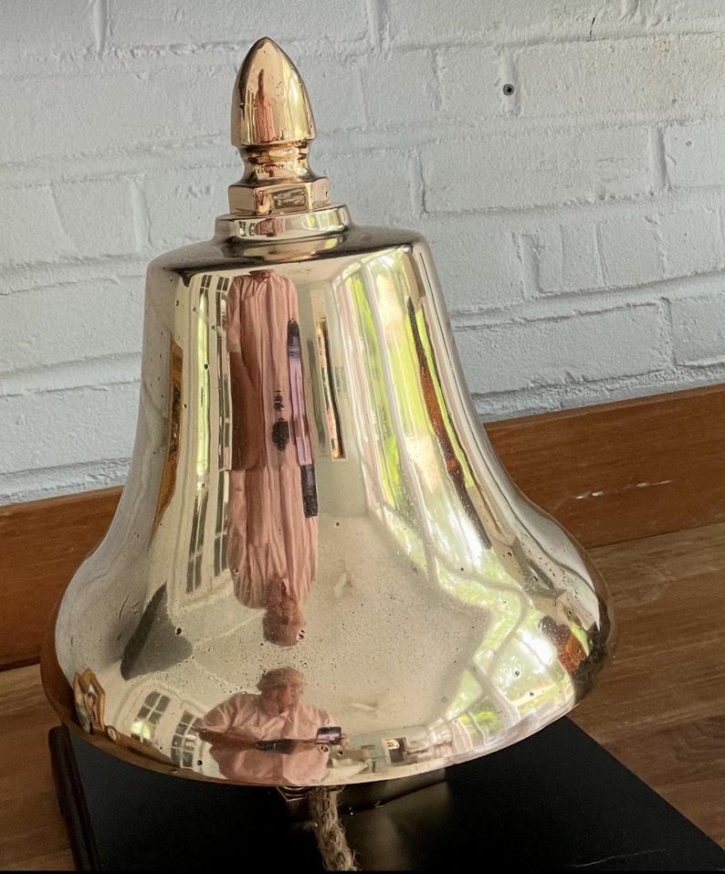Antique Brass Fire Engine Bell - 1930s - Mounted Wooden Base - Etsy