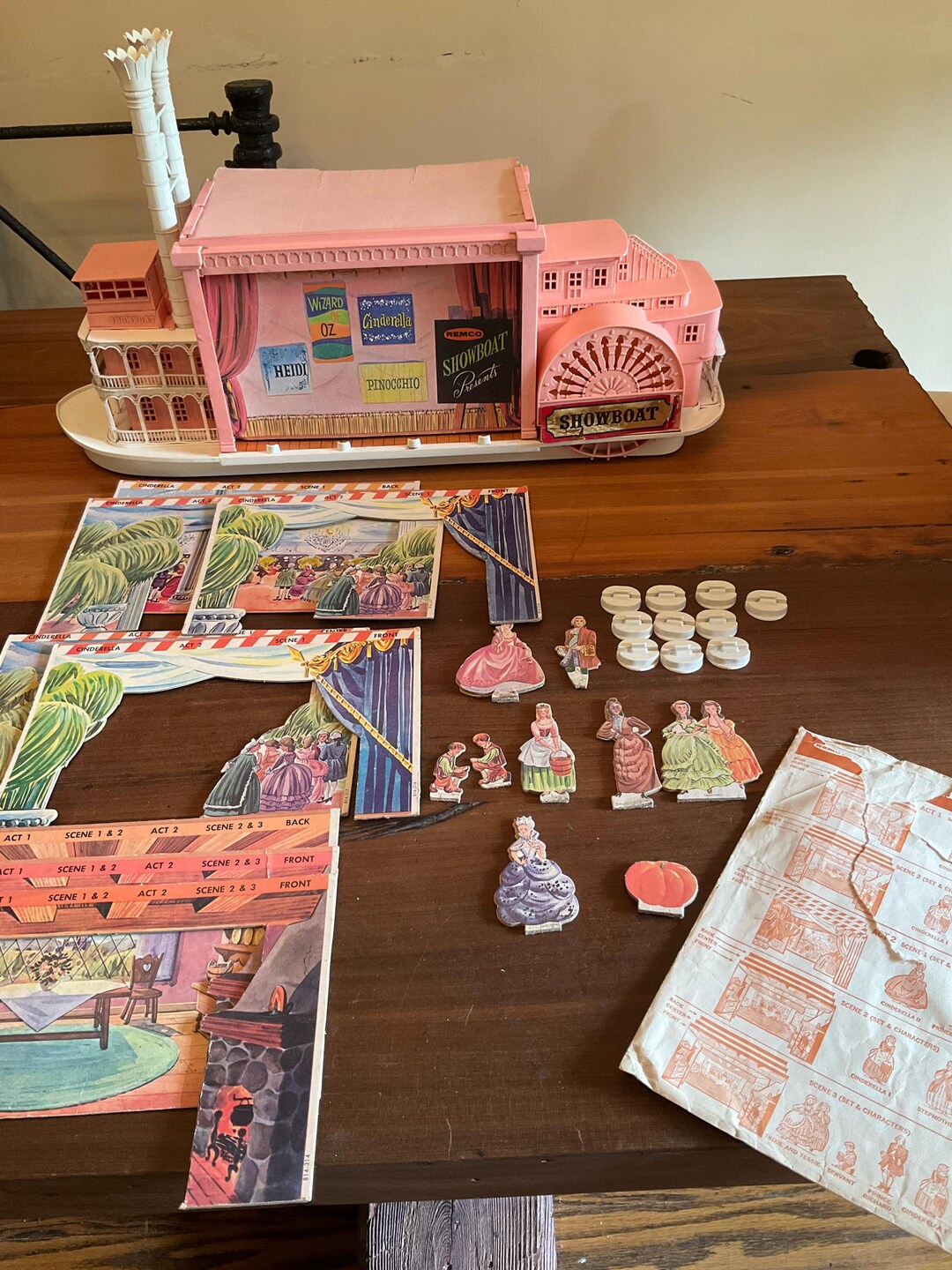 1962 VINTAGE RENCO SHOWBOAT Stage Set, Cinderella, Wizard of Oz, Heidi ...