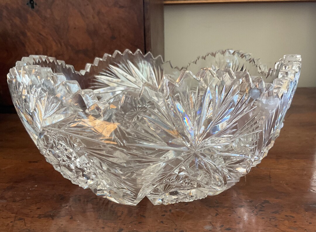 VINTAGE CUT GLASS , Very Heavy / Great Condition - Etsy