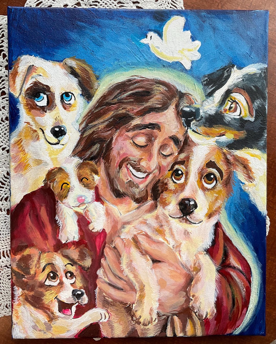 Jesus Loves Jack Russells Original Acrylic 11x14 Inch Dog Christian ...