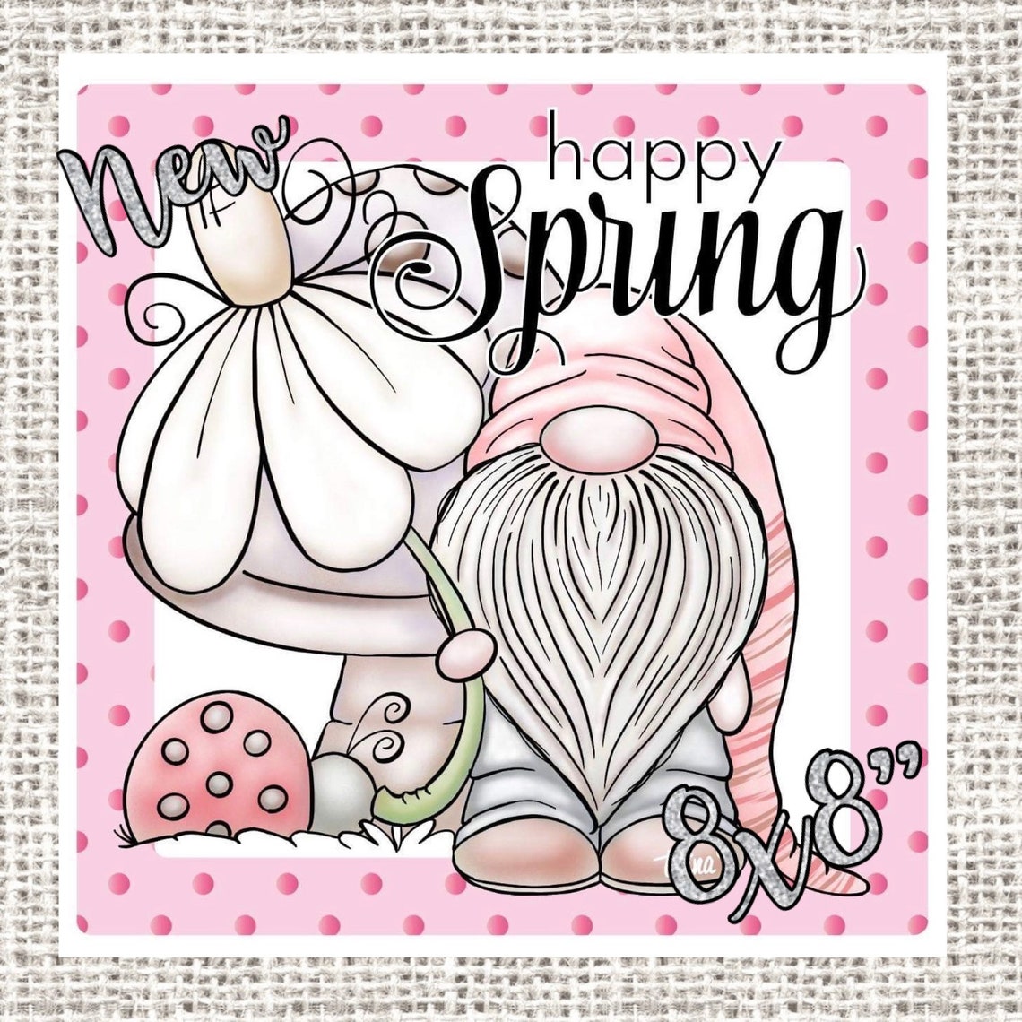 HAPPY SPRING Gnome Sign Spring Gnome Gnome With Pink Polka | Etsy