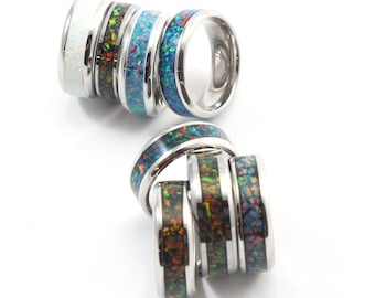 Stainless Steel Inlay Ring - Etsy