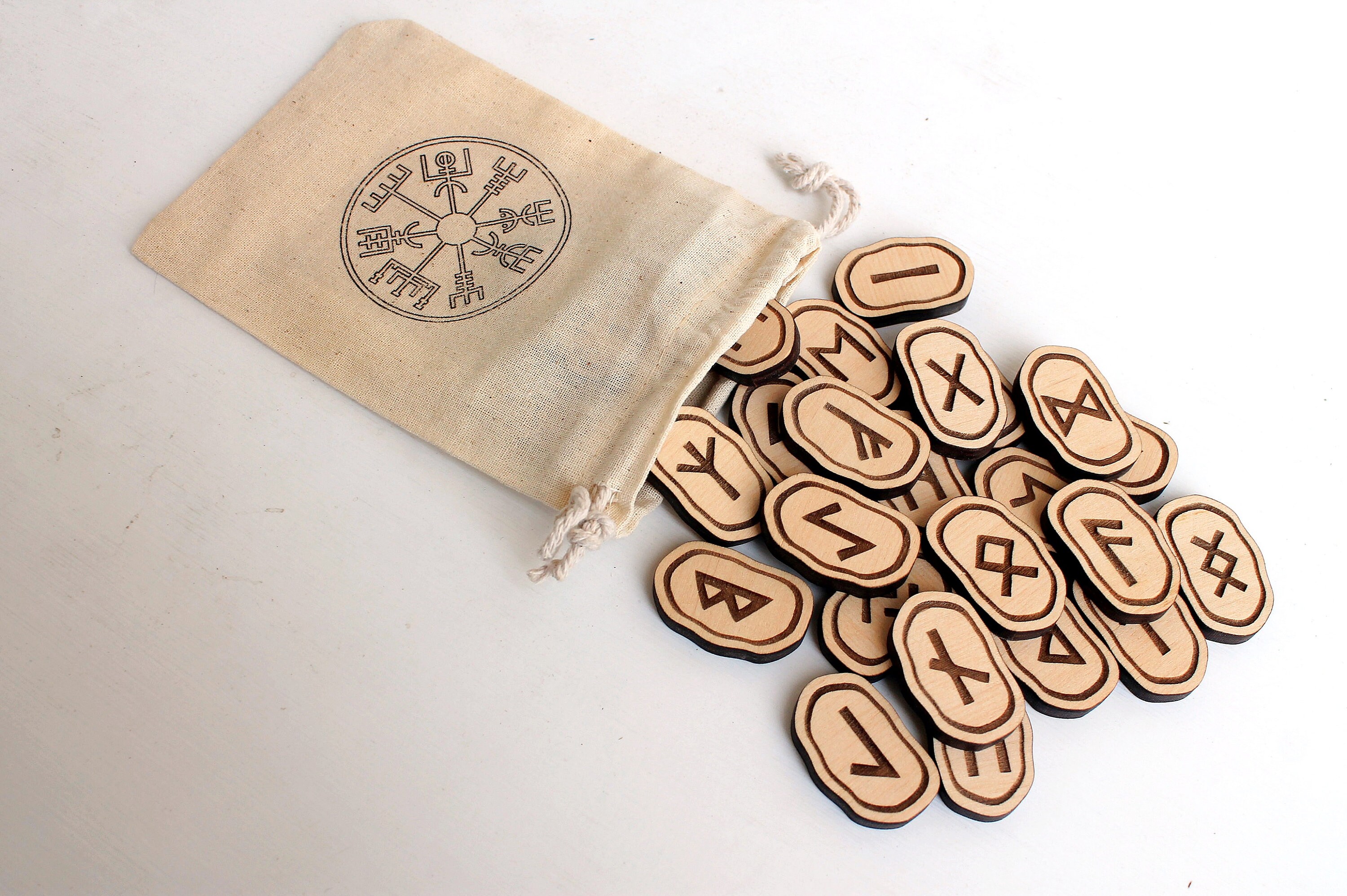 Elder Futhark Runes Set 25 Blank 35mm, Runes for Divination, Nordic ...