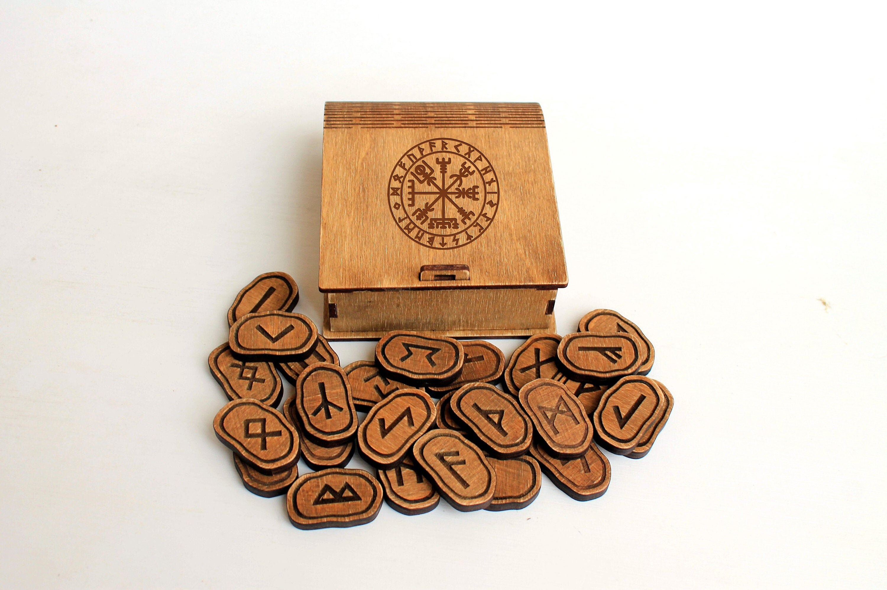 Elder Futhark Runes in a Box, Runes Set 27 Blank 35mm, Runes for ...