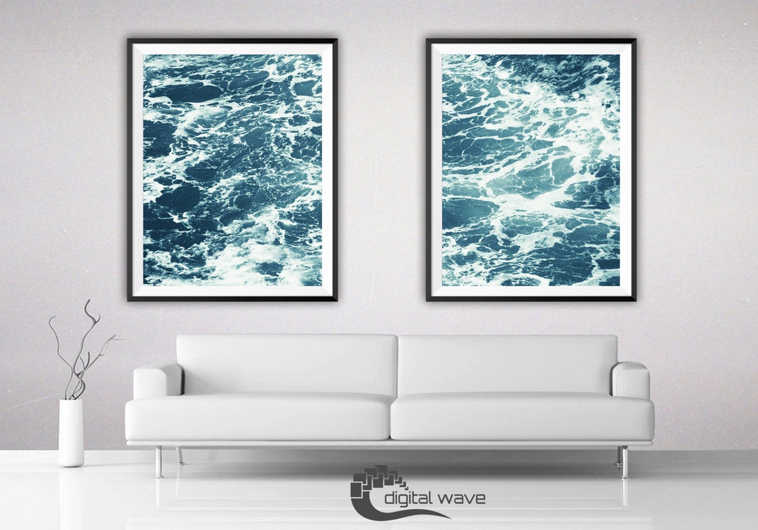 Ocean Print Set of 2, Ocean Waves Print, Ocean Photo, Beach Print, Surf ...