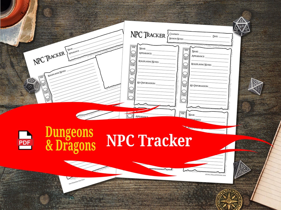 Dnd NPC Tracker for Dungeons and Dragons 5e - Etsy
