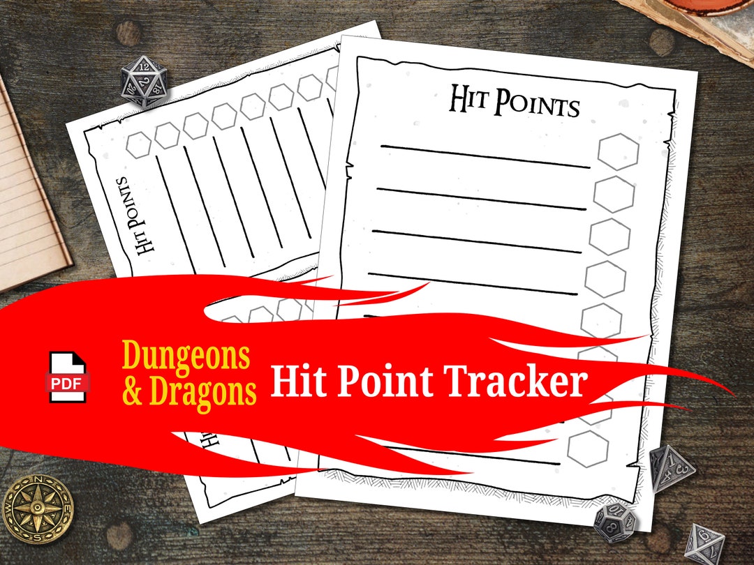 Dnd 5e Hit Point Tracker PDF for Dungeons & Dragons - Etsy