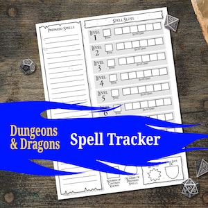 Dnd 5e Spell Tracker Printable for Dungeons & Dragons - Etsy
