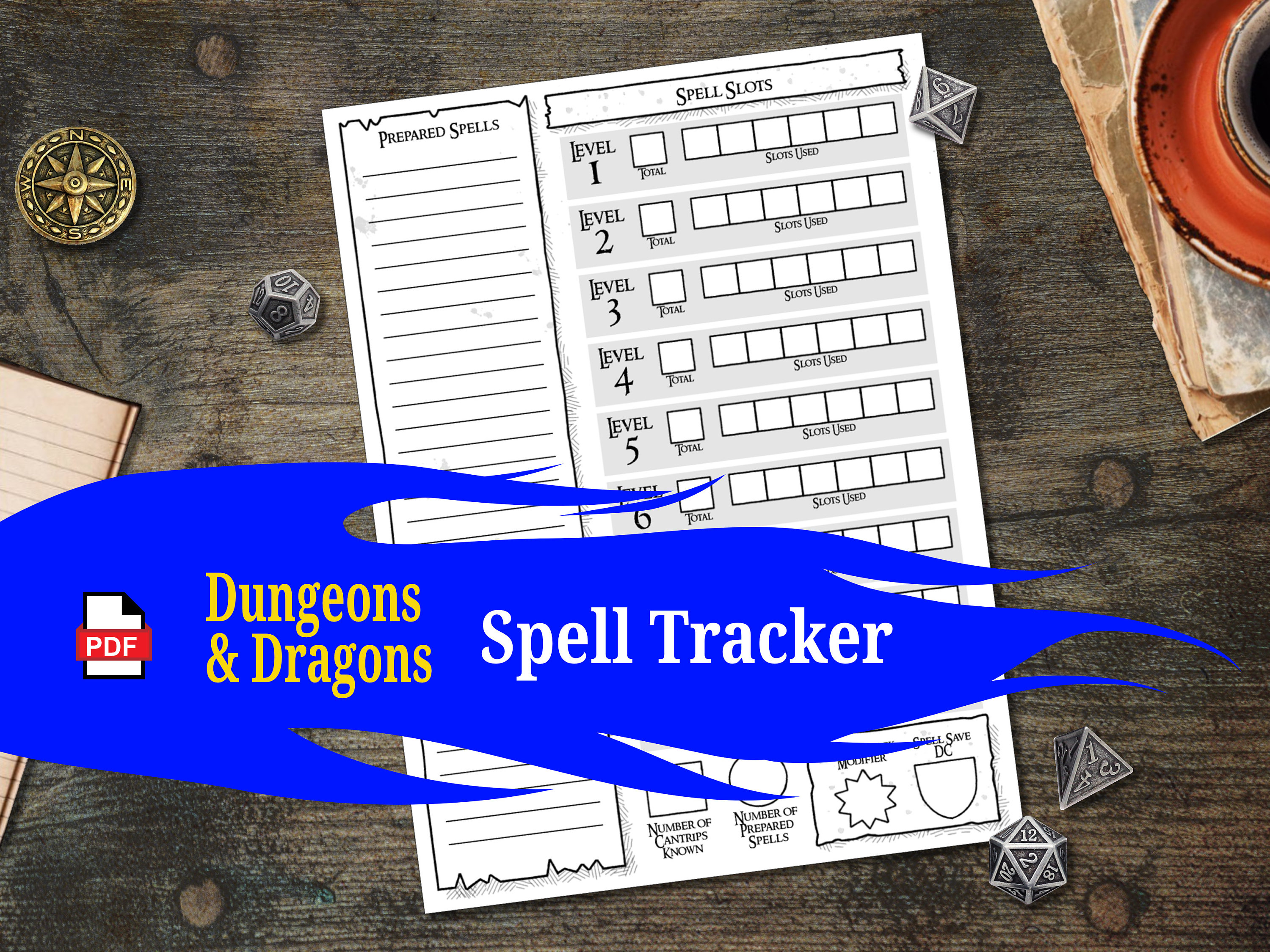 Dnd 5e Spell Tracker Printable for Dungeons & Dragons - Etsy