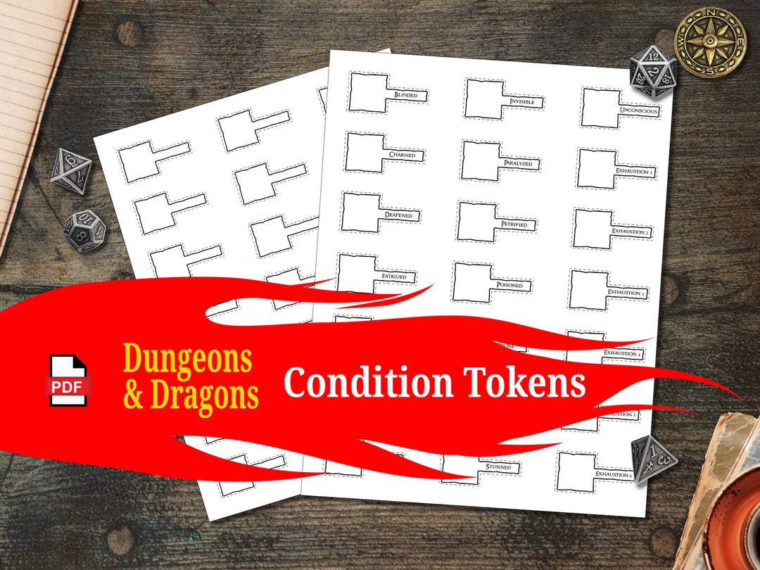 Dnd 5e Condition Tokens PDF Printable for Dungeons & Dragons - Etsy