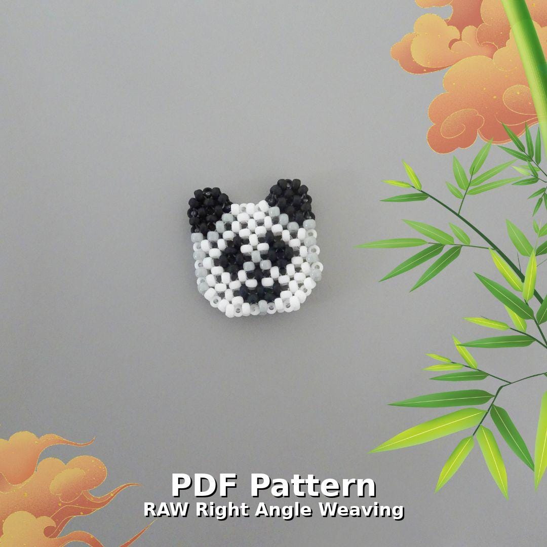 Beaded Panda Pattern - Right Angle Weave (RAW) Bead Weaving Tutorial ...