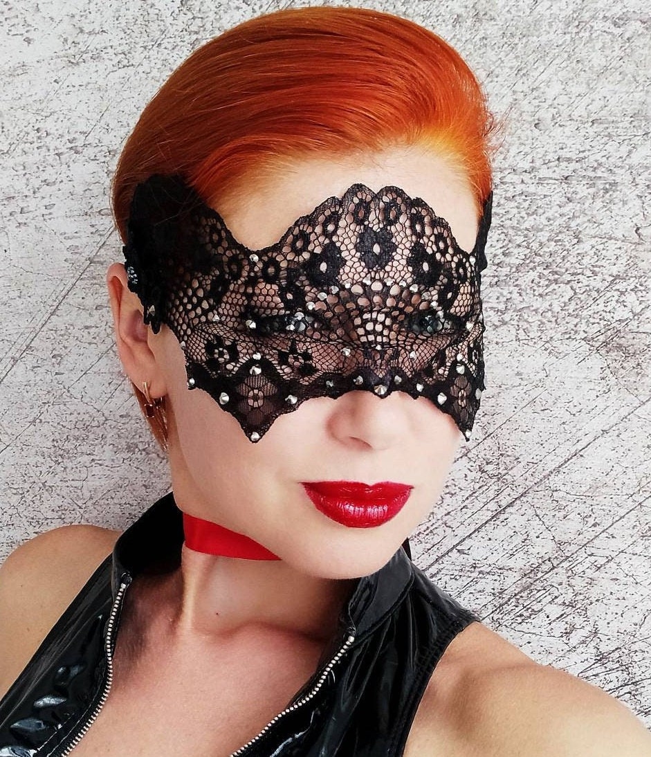 Black Lace Mask, Boudoir Photoshoot Mask, Mardi Gras Mask, Masquerade ...