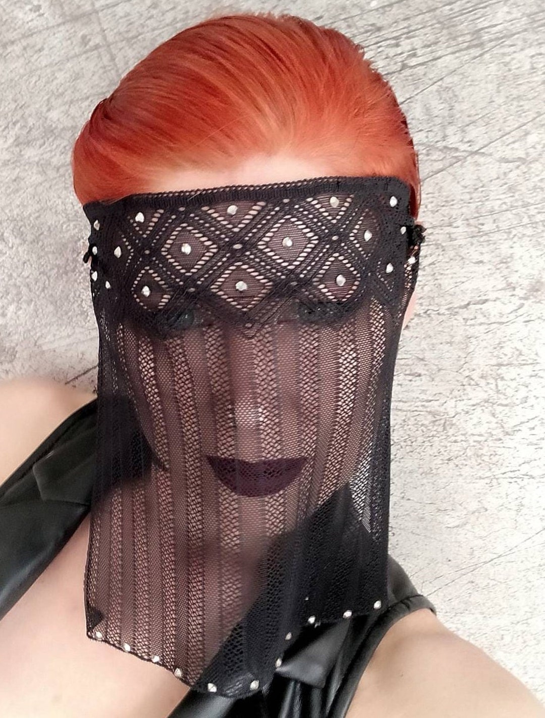 Black Lace Masquerade Mask, Witch Festiwal Veil, Vampire Elven Black ...