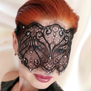 See Through Mask, Black Lace Masquerade Mask, Boudoir Photoshoot Masķ ...