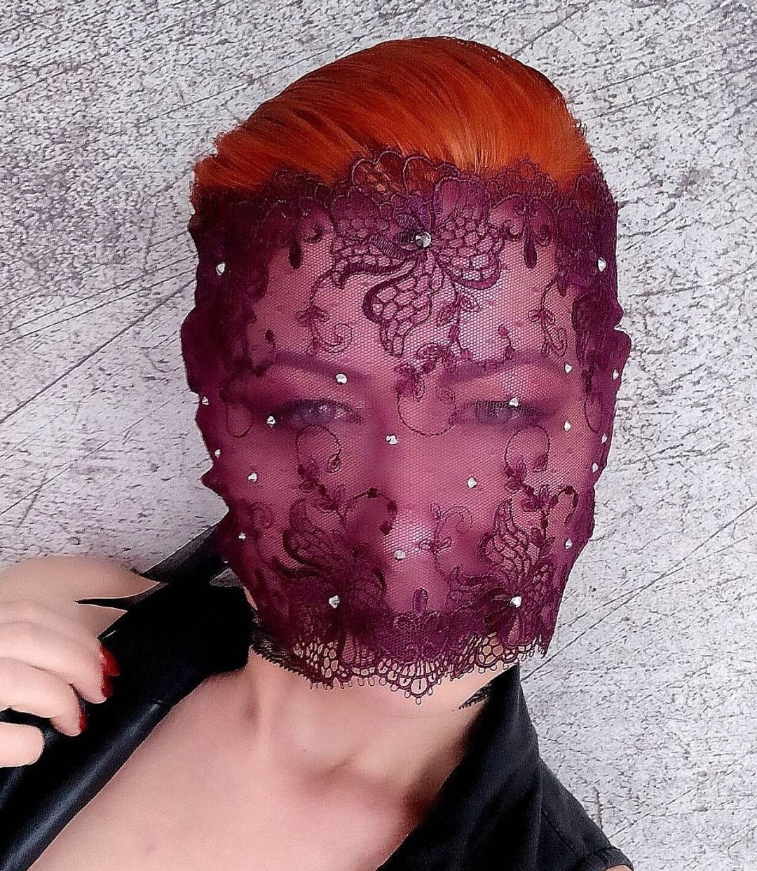 Wine Lace Boudoir Mask, Halloween Mask, Roleplay Mask, Secret Party ...