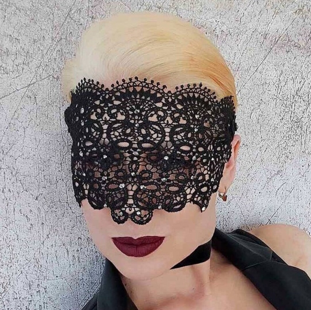 Black Lace Mask, Masquerade Mask, Halloween Mask, Bachelorette Party ...
