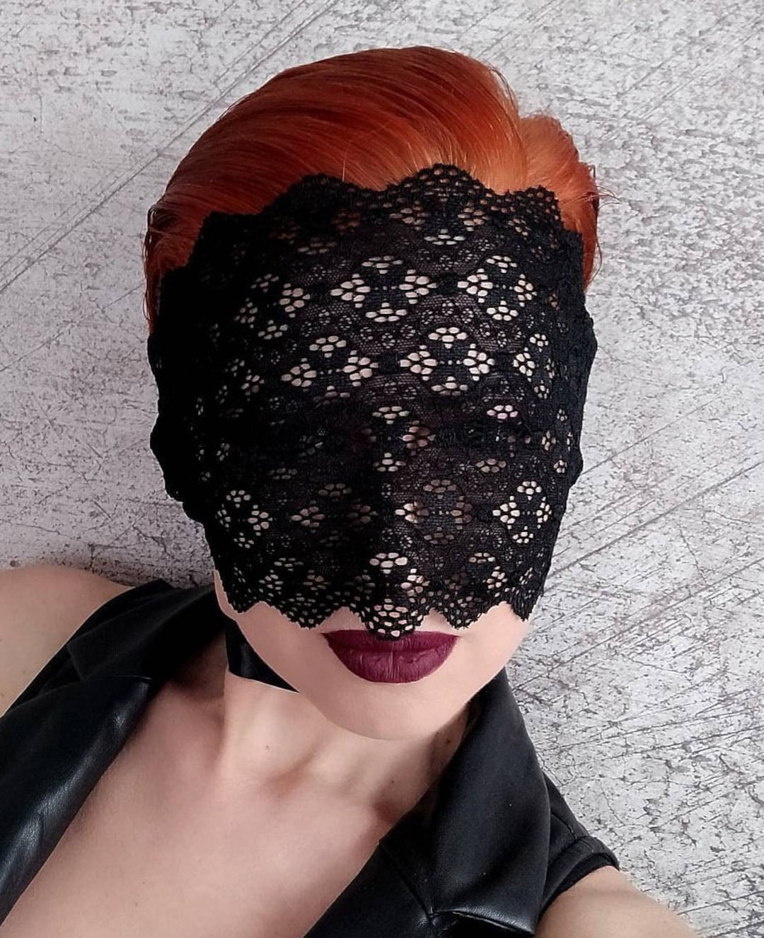 Black Lace Full Face Mask, Mysterious Mask, Bachelorette Mask ...
