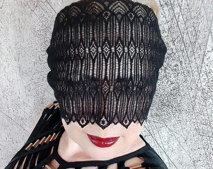 Hiding Face Black Lace Mask, Masquerade Ball Mask, Bachelorette Party ...