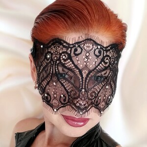 See Through Mask, Black Lace Masquerade Mask, Boudoir Photoshoot Masķ ...