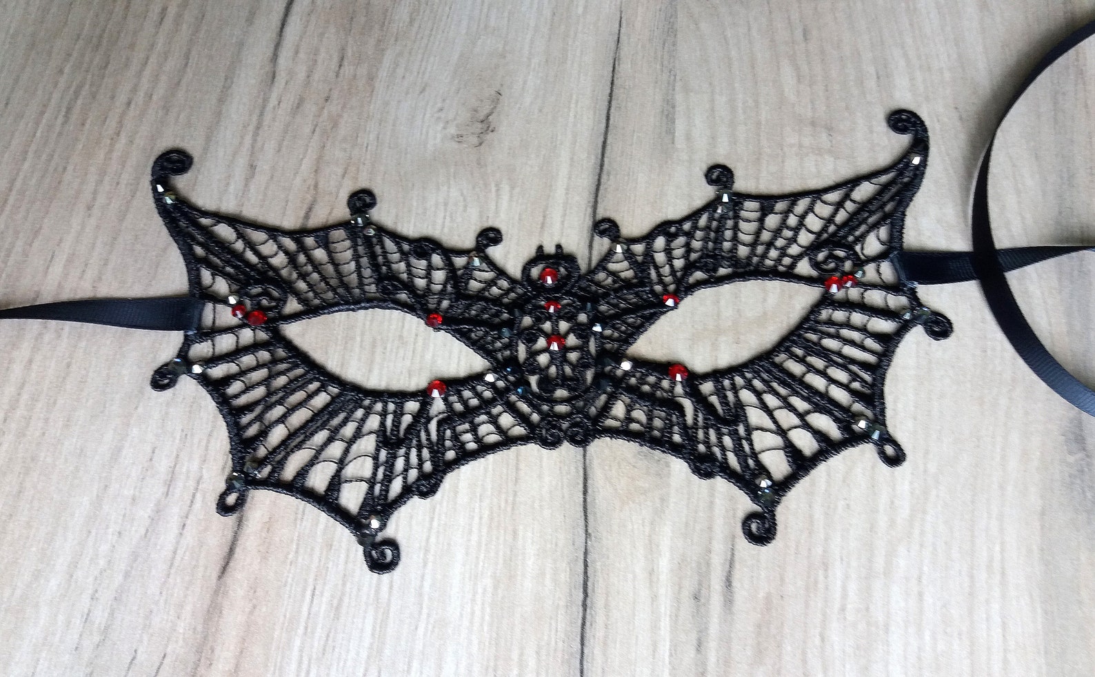 Black Lace Masquerade Mask With Rhinestones Womens Mask - Etsy