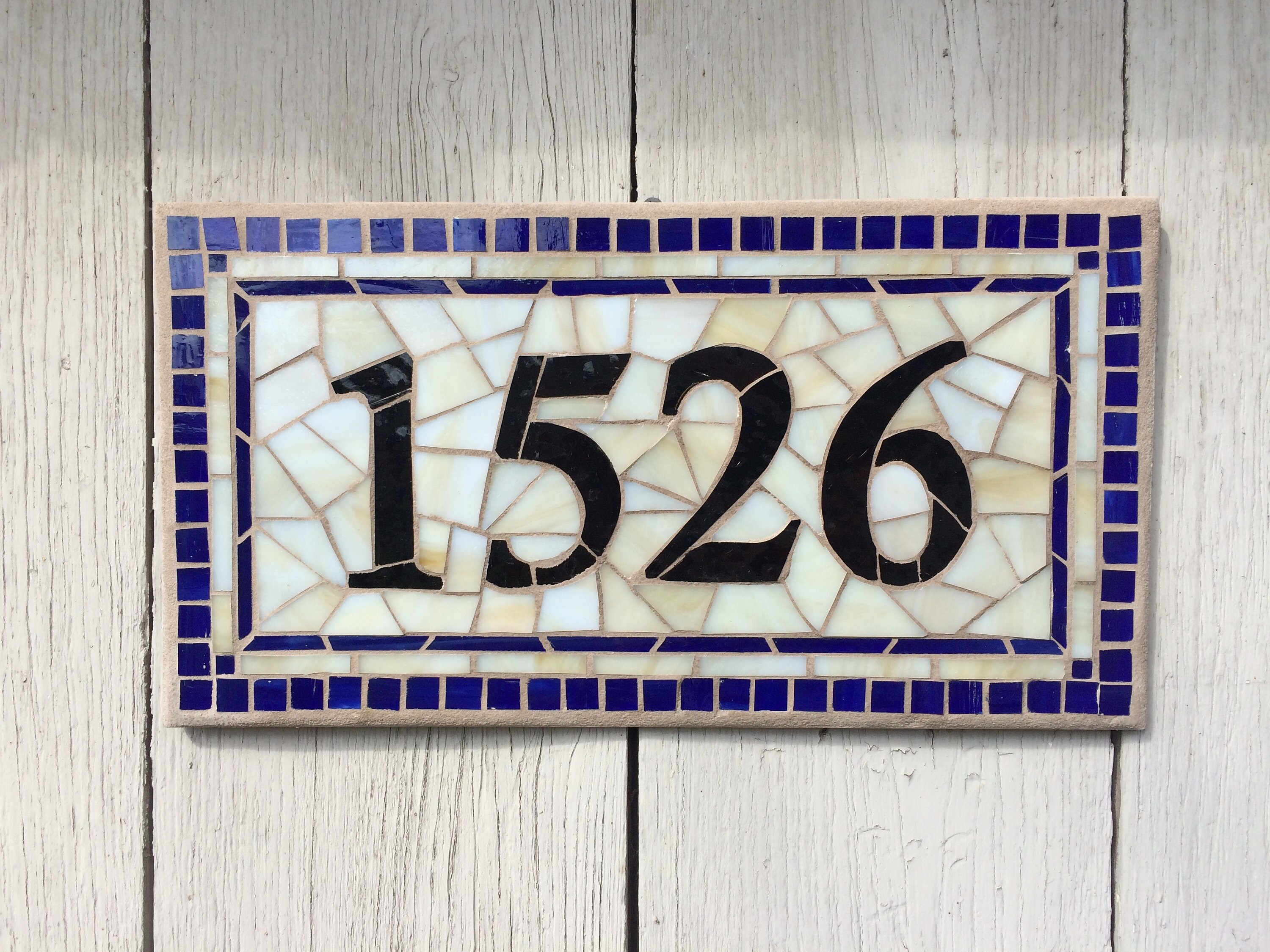 Mosaic House Numbers, Stained Glass House Numbers Plaque, Unique Mosaic ...