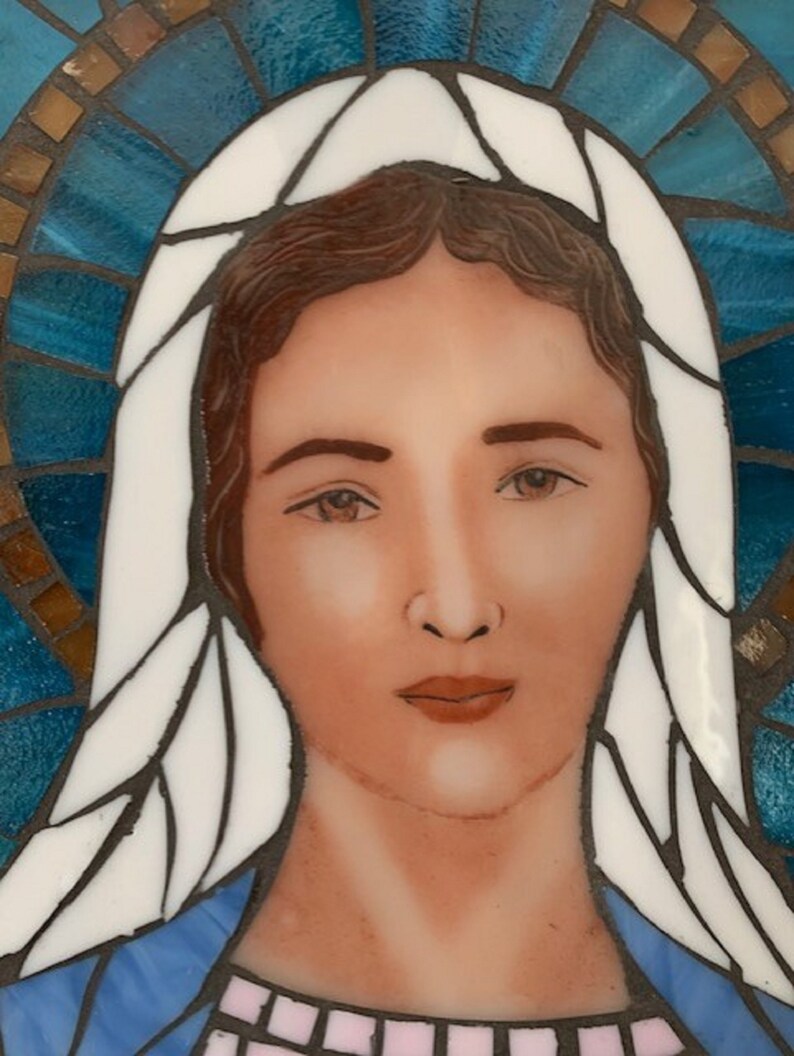 Virgim Mary Mosaic, Virgen Maria Mosaic, Virgen Maria Art, Virgen Maria ...