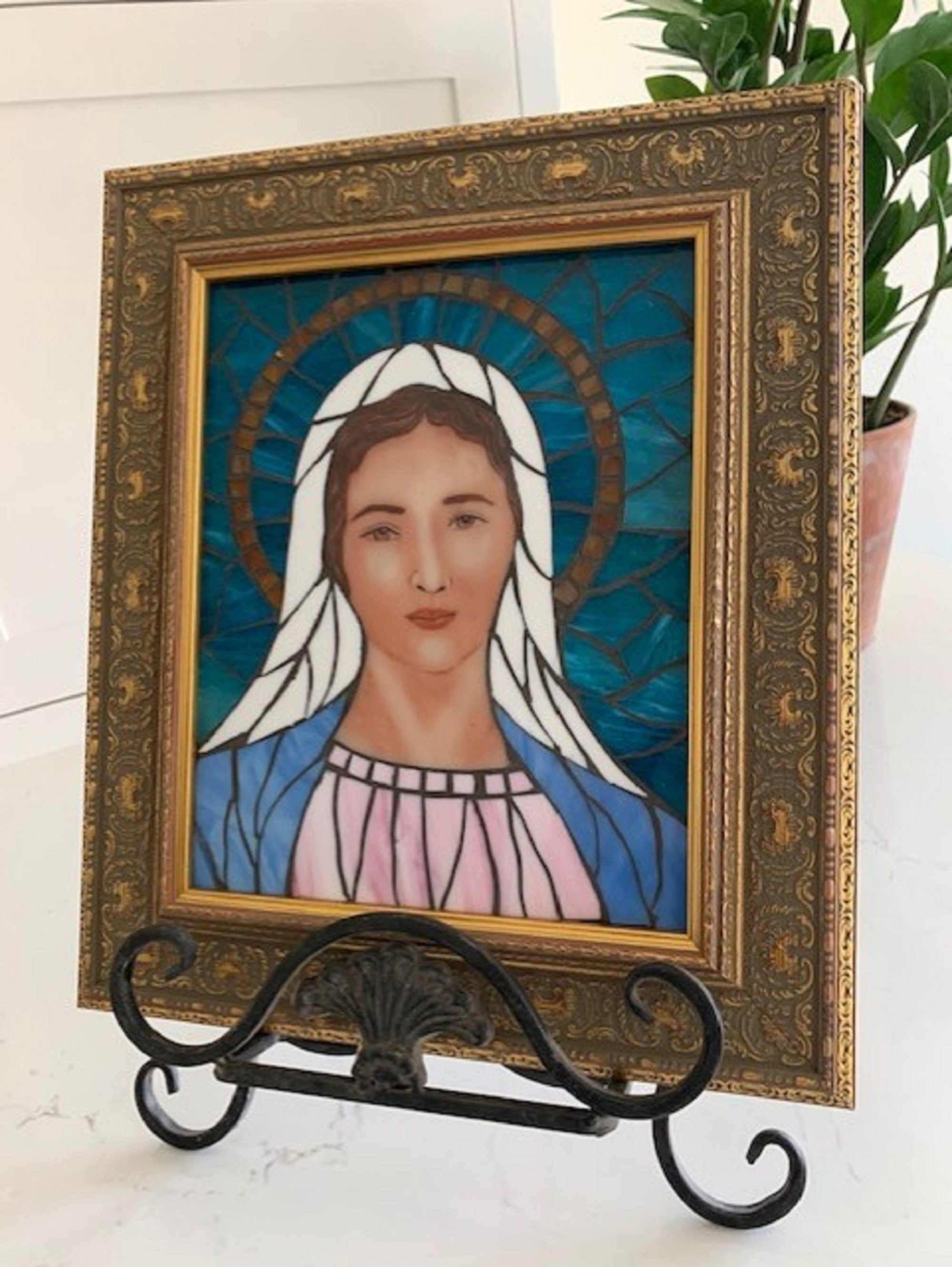 Virgim Mary Mosaic, Virgen Maria Mosaic, Virgen Maria Art, Virgen Maria ...
