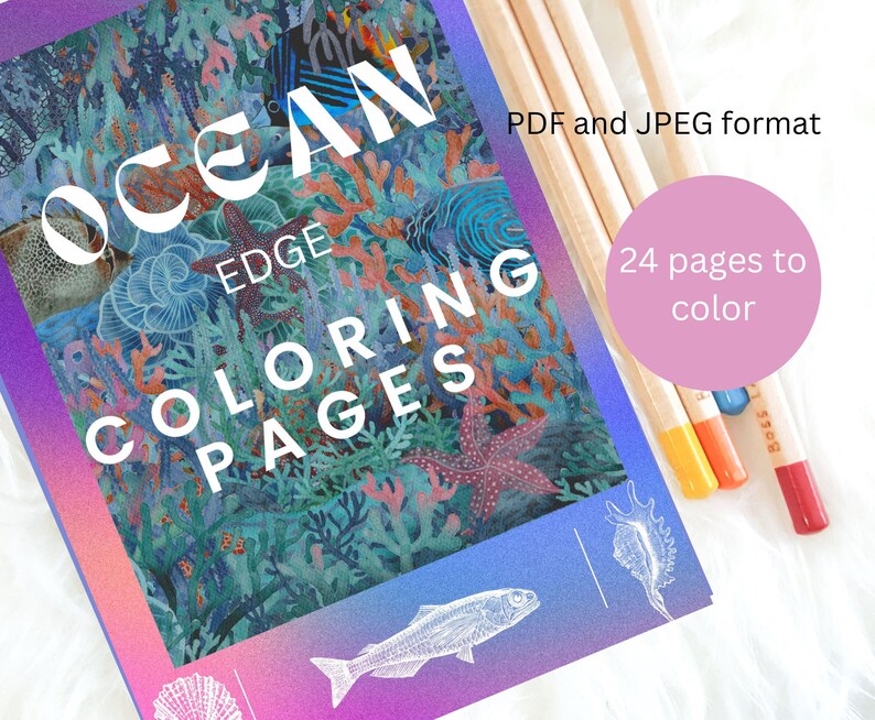 24 Printable Ocean Themed Coloring Pages | Digital Adult Coloring Pages ...