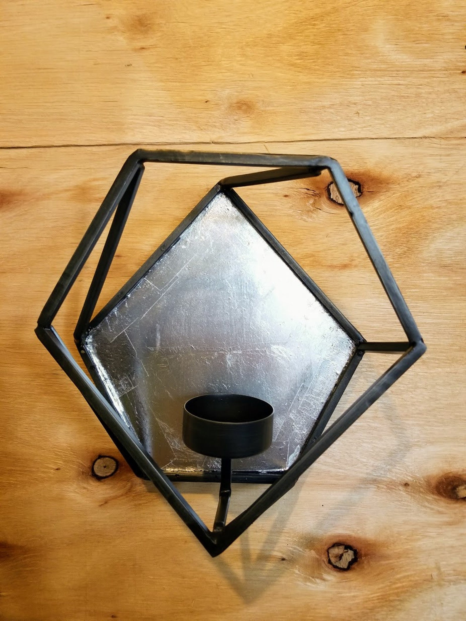 Geometric Metal Candle Holders Silver | Etsy