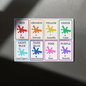 Bilingual Spanish English Colors Vocabulary Flashcards for Kids ...