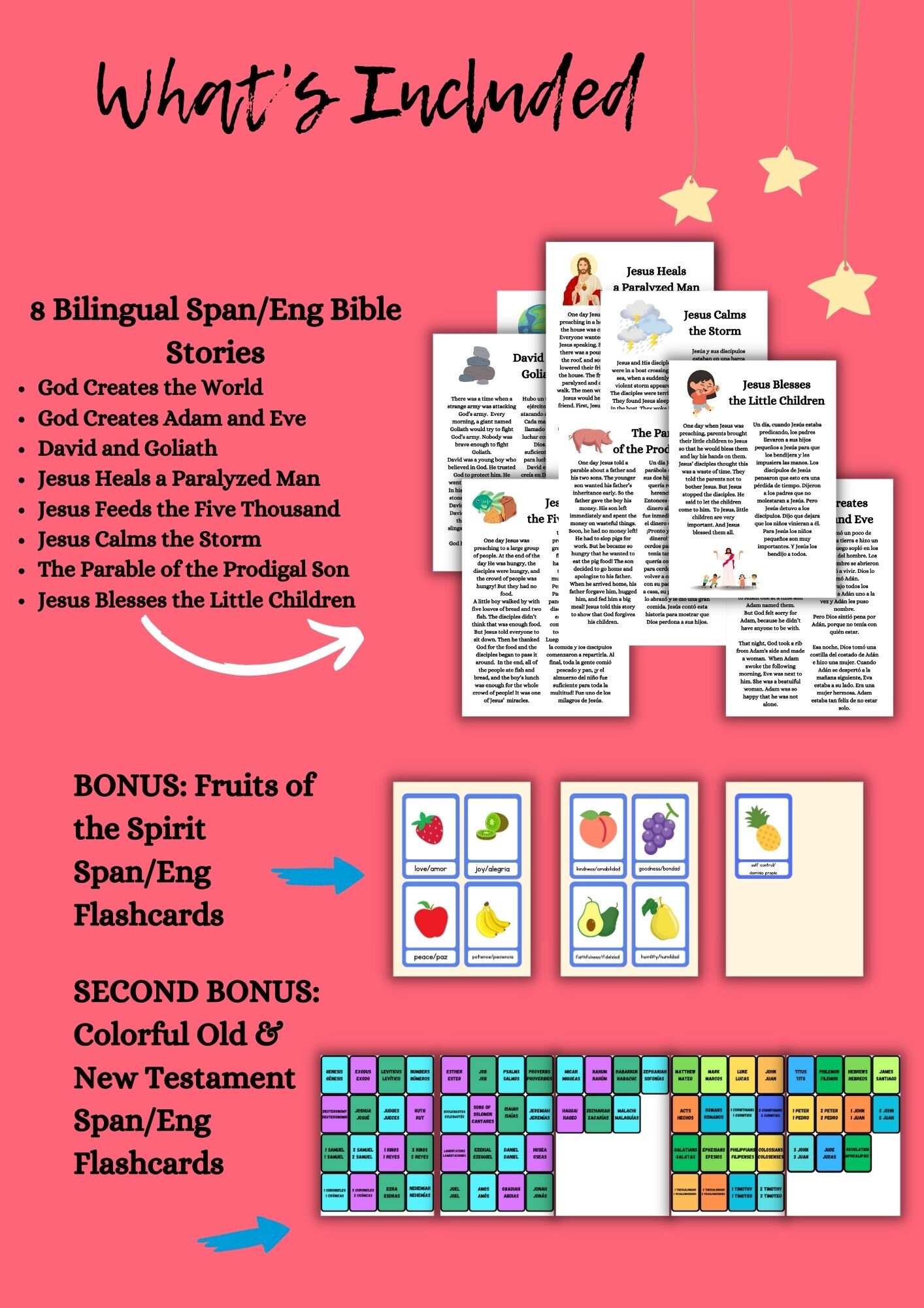 Printable Spanish Bible Stories and Flashcards for Kids Perfect for ...