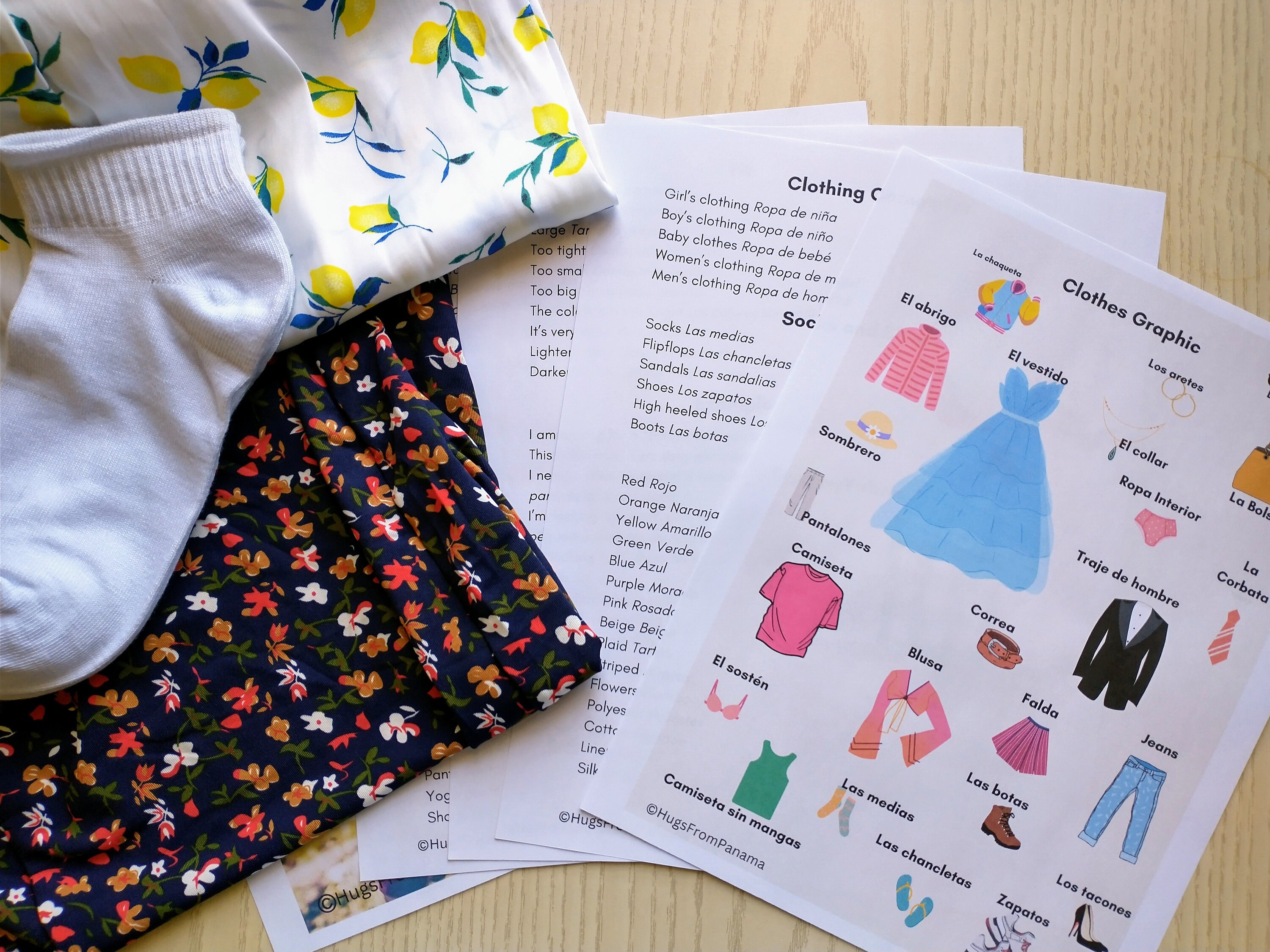 Spanish Clothes Shopping Printable - Etsy