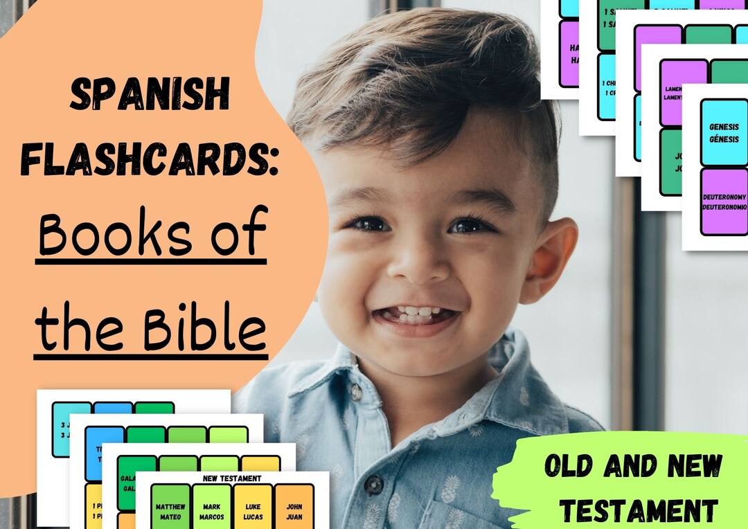 Books of the Bible Spanish English Flashcards Old and New Testament - Etsy