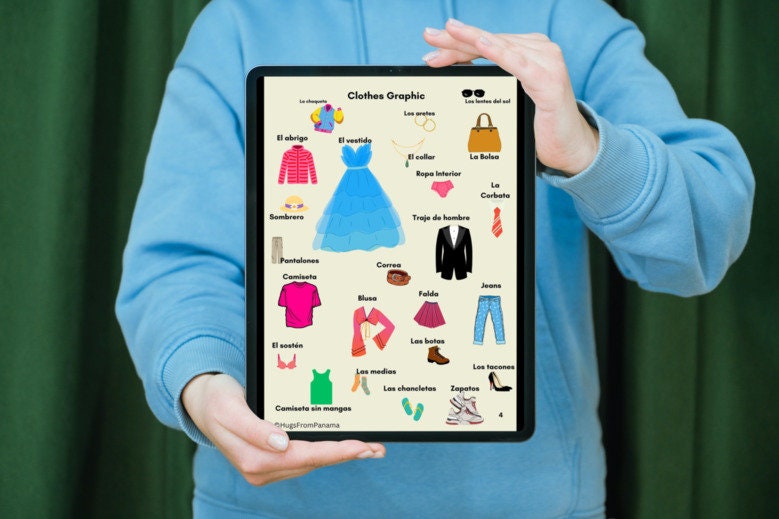 Spanish Clothes Shopping Printable - Etsy