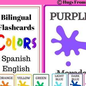 Bilingual Spanish English Colors Vocabulary Flashcards for Kids ...