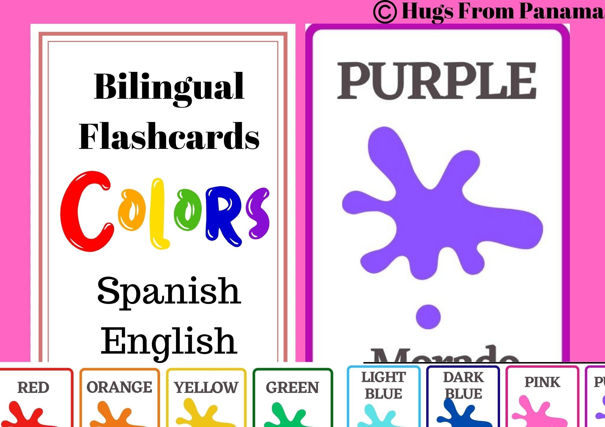 Bilingual Spanish English Colors Vocabulary Flashcards for Kids ...
