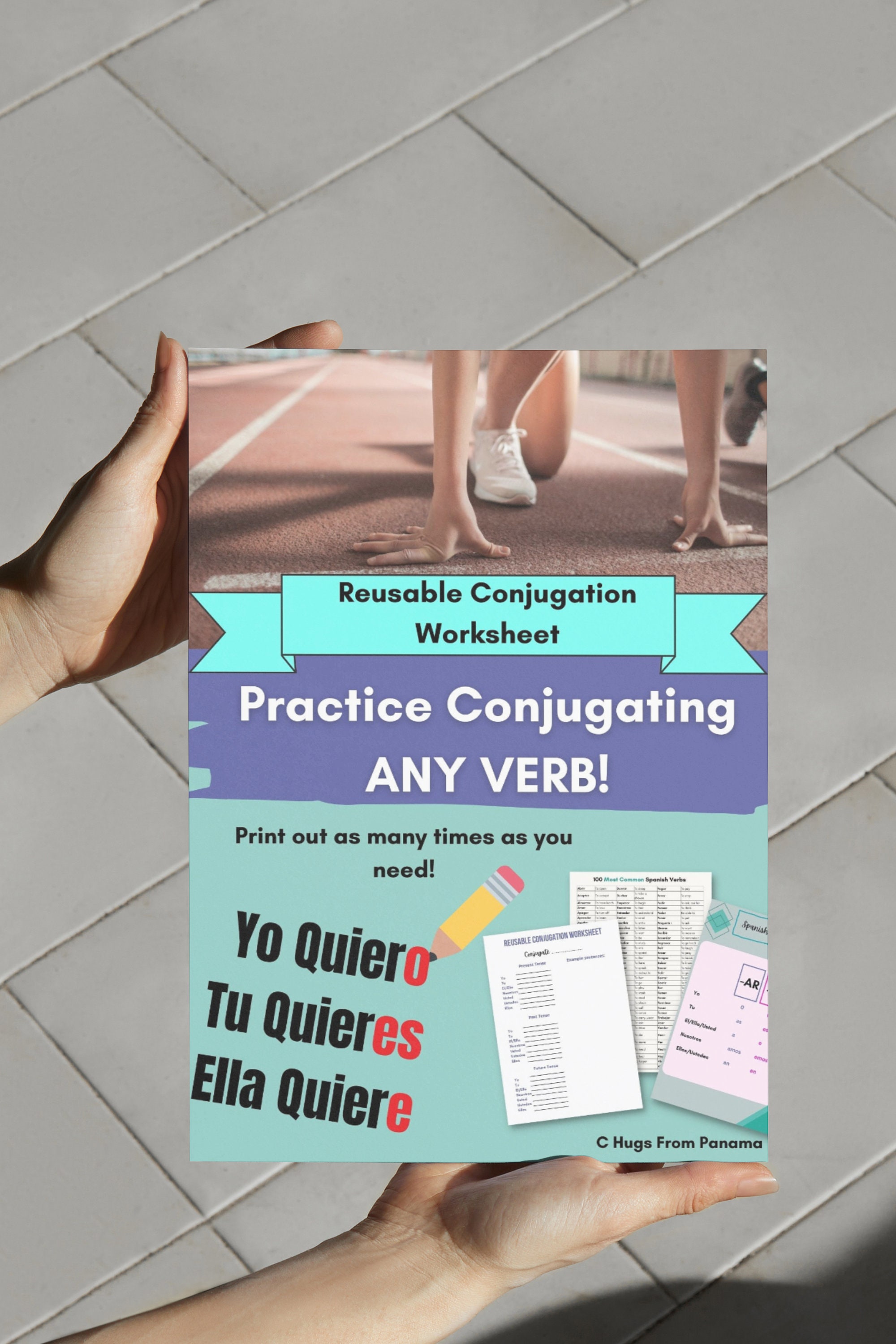 Reusable Spanish Conjugation Practice Sheet for Any Verb Spanish Verb ...